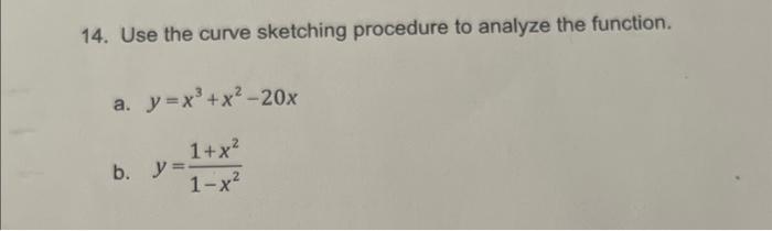 Solved 14. Use the curve sketching procedure to analyze the | Chegg.com