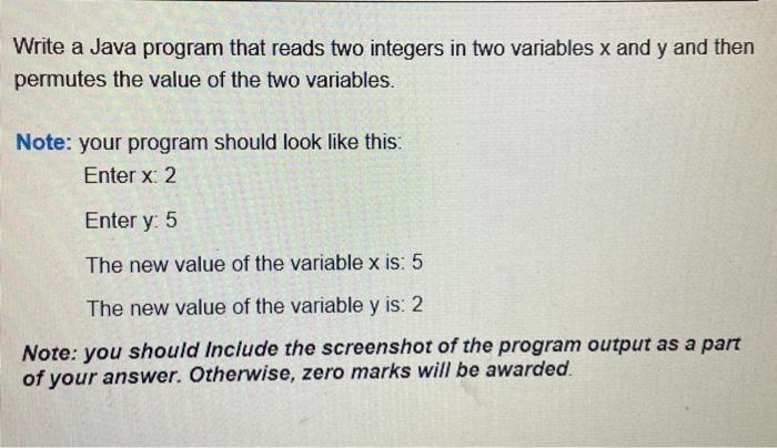 Solved Write a Java program that reads two integers in two | Chegg.com