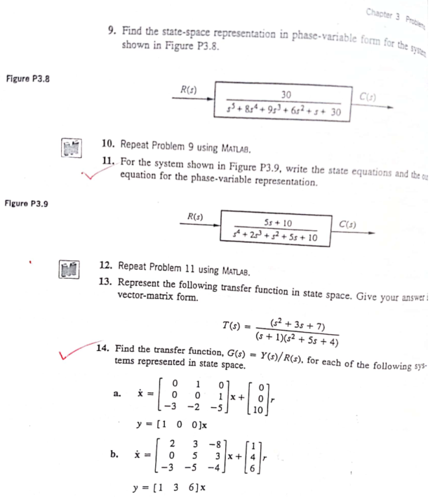 Solved Chapter 3 Probe 9. Find the state-space | Chegg.com