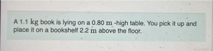Solved A 1.1 kg book is lying on a 0.80 m-high table. You | Chegg.com