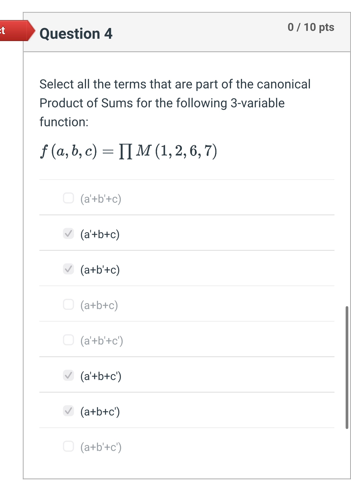 Solved Question 4Select all the terms that are part of the | Chegg.com