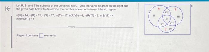 Solved K Let R, S, and T be subsets of the universal set U. | Chegg.com