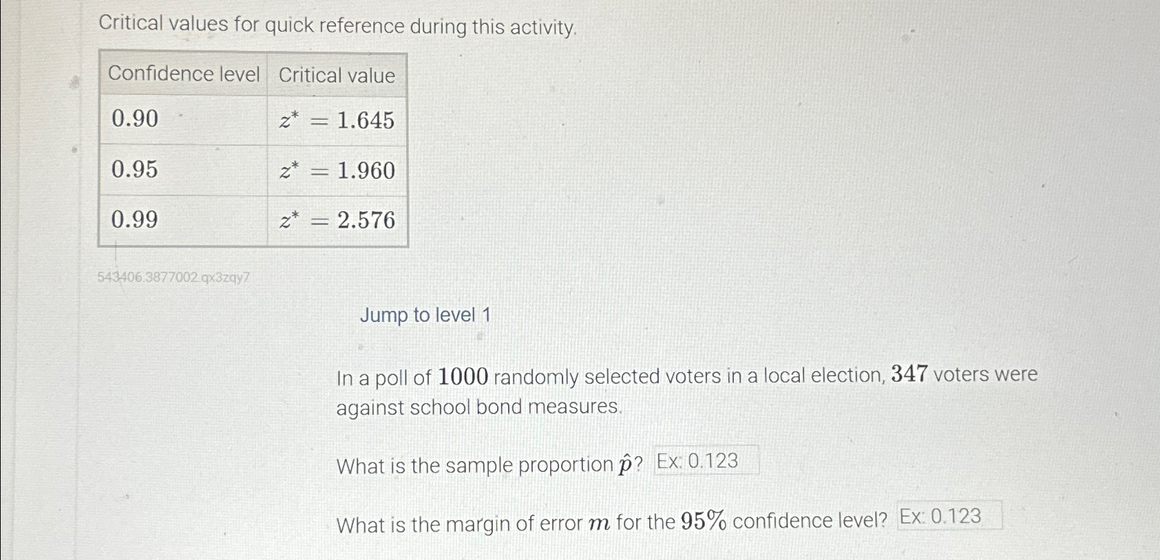 Solved Critical values for quick reference during this | Chegg.com