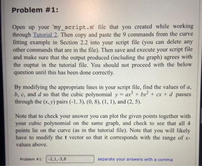 Solved Open up your 'my_script.m' file that you created | Chegg.com