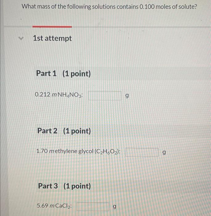 Solved What mass of the following solutions contains 0.100 | Chegg.com