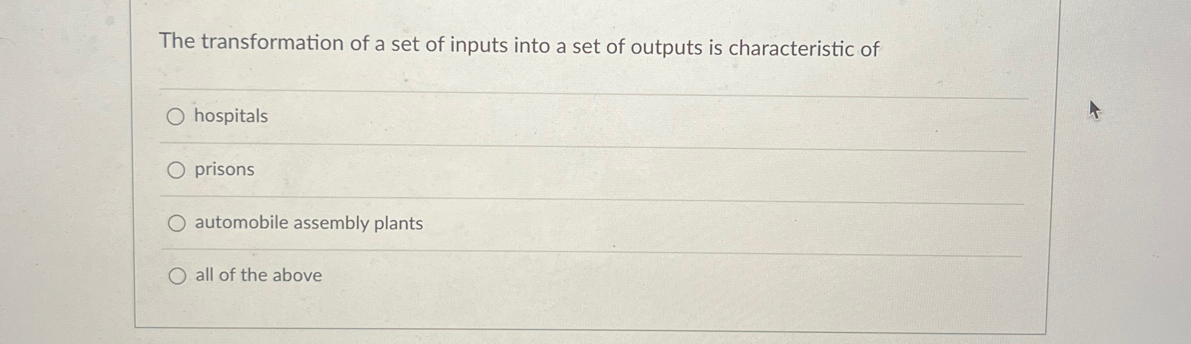 Solved The transformation of a set of inputs into a set of | Chegg.com