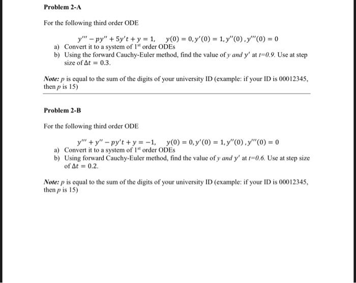 Solved For the following third order ODE | Chegg.com