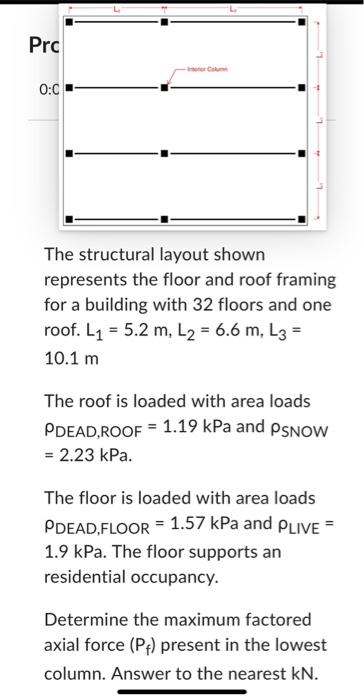 Solved The structural layout shown represents the floor and | Chegg.com