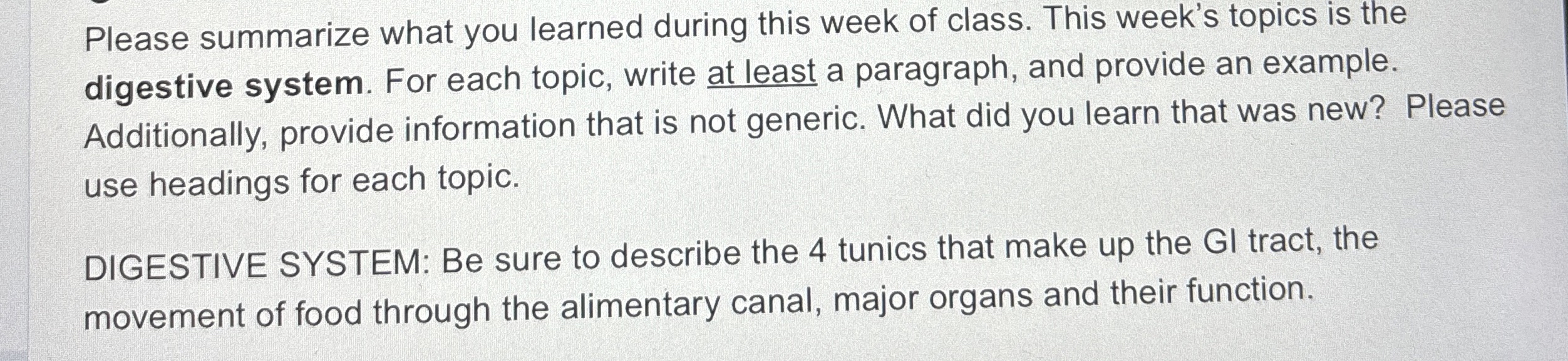 Solved Please summarize what you learned during this week of | Chegg.com