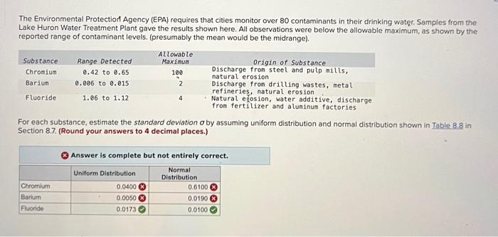 The Environmental Protection Agency (EPA) requires | Chegg.com