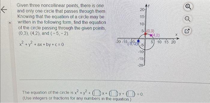 Solved Given three noncollinear points, there is one and | Chegg.com