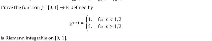 Solved Prove the function g:[0,1]→R defined by g(x)={1,2, | Chegg.com