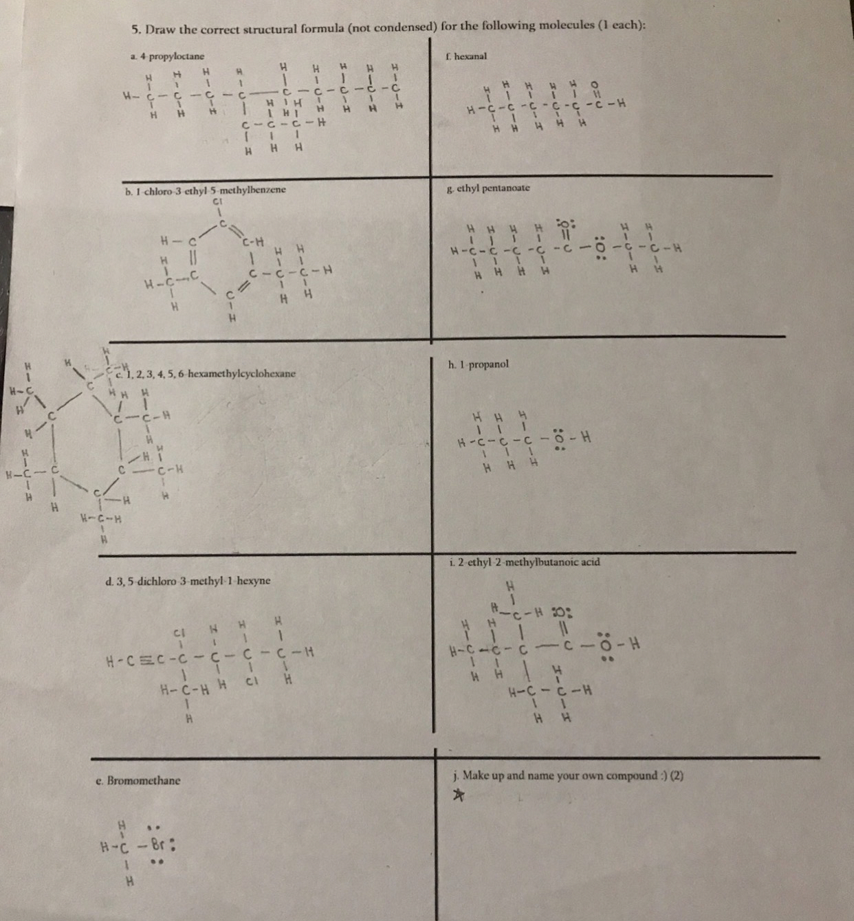 Solved Draw the correct structural formula (not condensed) | Chegg.com