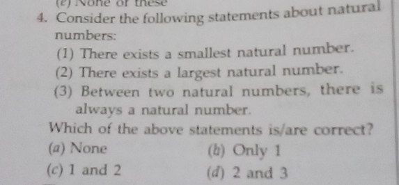 Consider the following statements about natural | Chegg.com