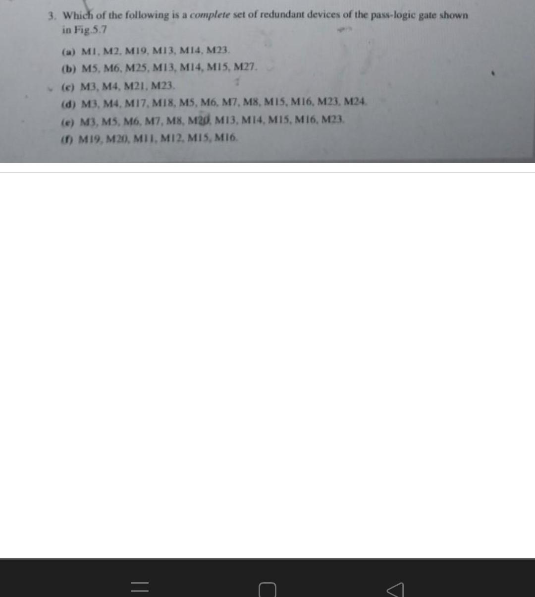 Solved Which of the following is a complete set of redundant | Chegg.com