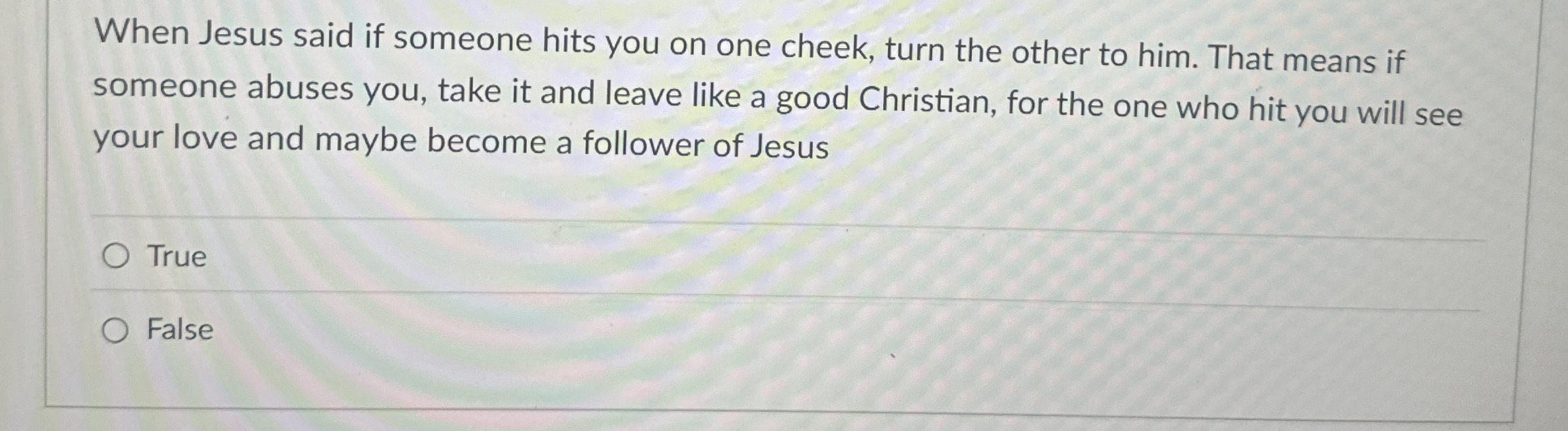 Solved When Jesus said if someone hits you on one cheek, | Chegg.com