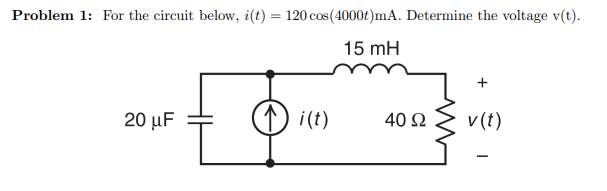Solved Problem 1: For the circuit below, | Chegg.com