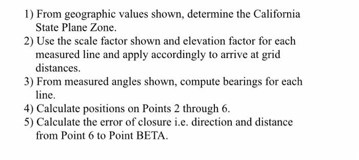 Solved 1) From geographic values shown, determine the | Chegg.com