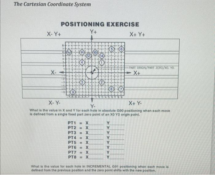 Solved The Cartesian Coordinate System POSITIONING EXERCISE | Chegg.com