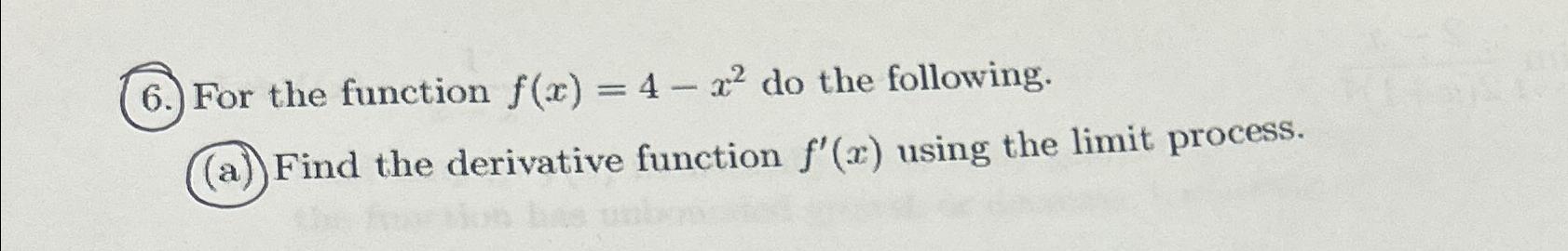 Solved For the function f(x)=4-x2 ﻿do the following.(a) | Chegg.com