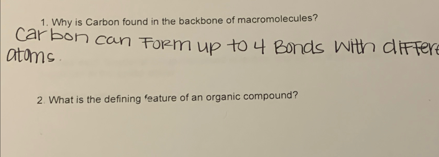 Solved Why is Carbon found in the backbone of | Chegg.com