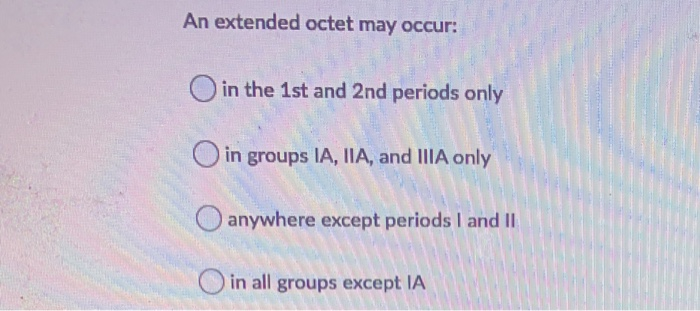 Solved An extended octet may occur: in the 1st and 2nd | Chegg.com