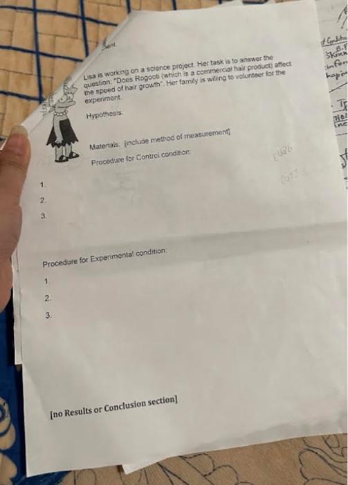 Solved Lisa is working on a science project Her task is to | Chegg.com