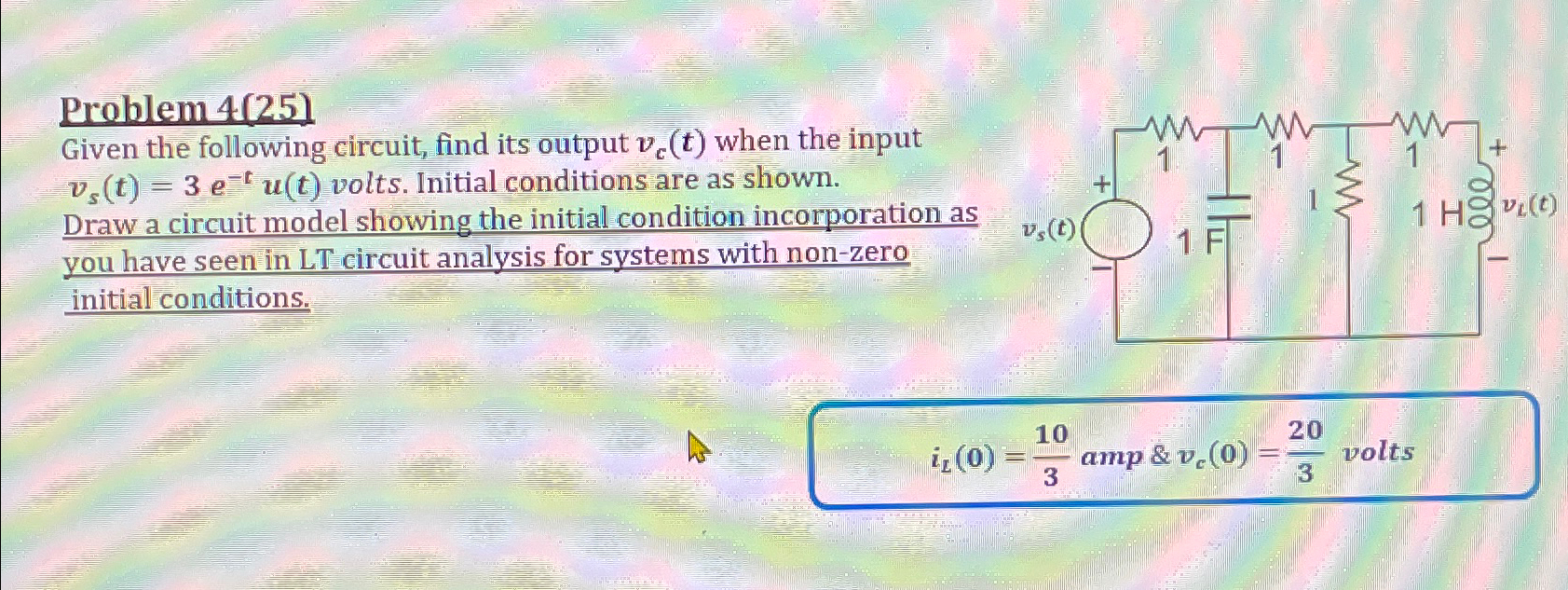 Solved Problem 4(25)Given the following circuit, find its | Chegg.com