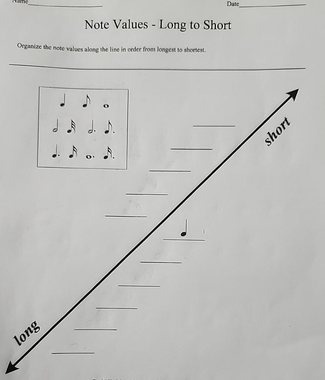 Solved DatNote Values - ﻿Long to ShortOrganize the note | Chegg.com