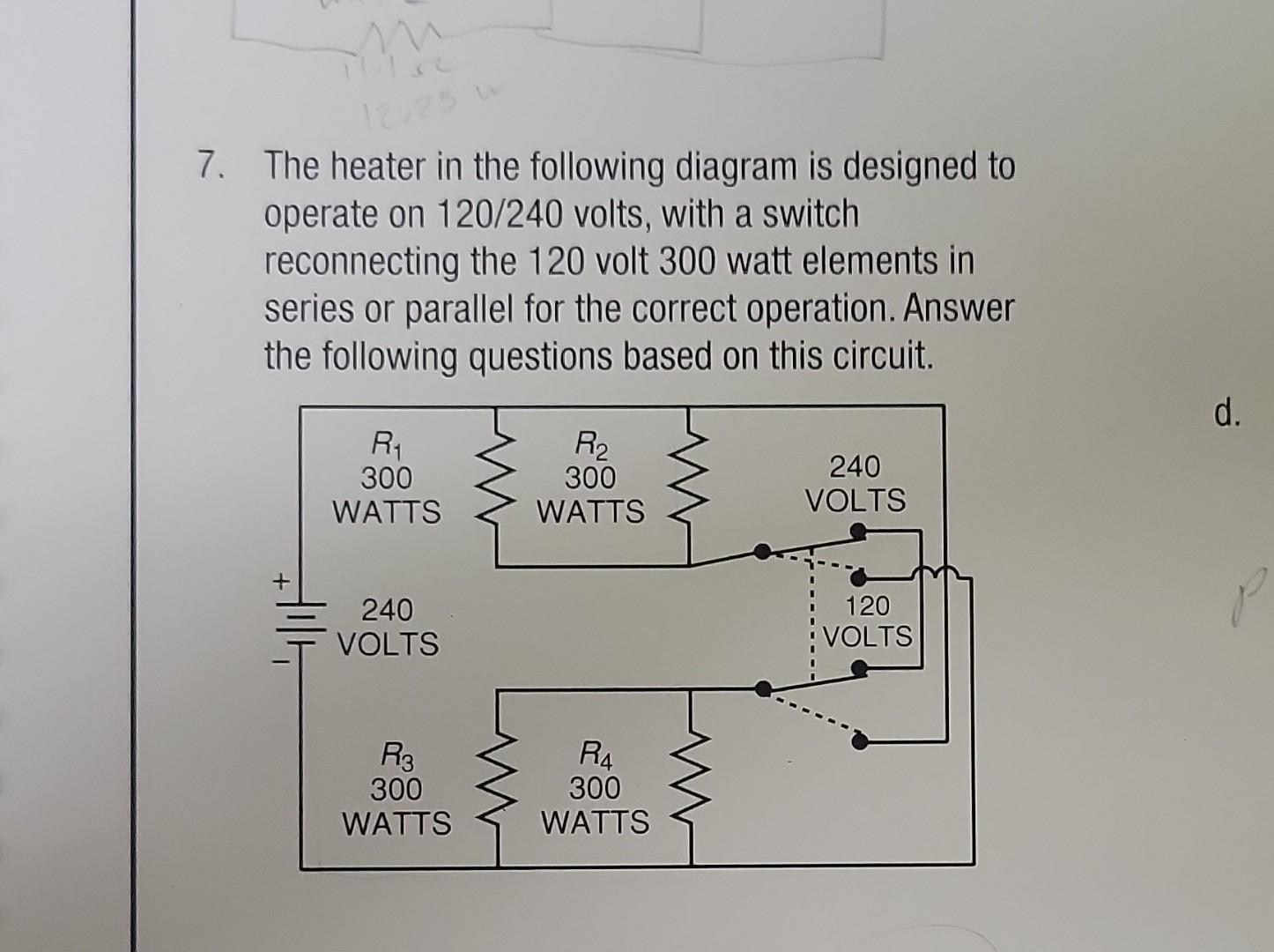 Solved e. Element R3 in the above heater burned out due to a | Chegg.com