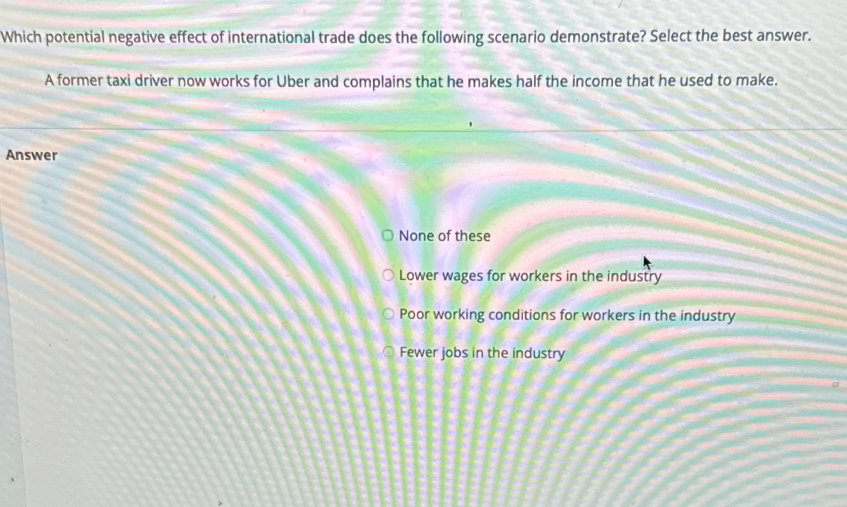 Solved Which potential negative effect of international | Chegg.com