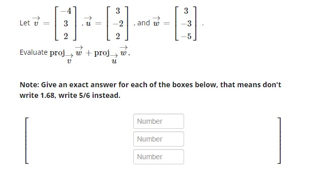 Solved Let vec(v)=[-432],vec(u)=[3-22], ﻿and | Chegg.com