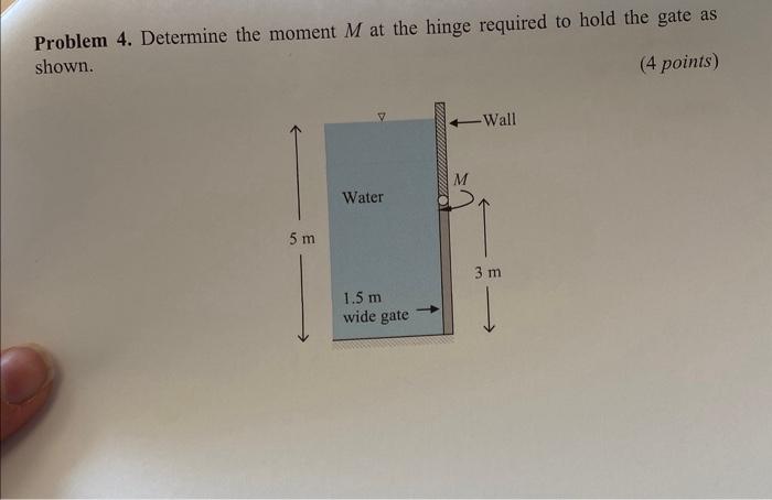 Solved Problem 4. Determine the moment M at the hinge | Chegg.com