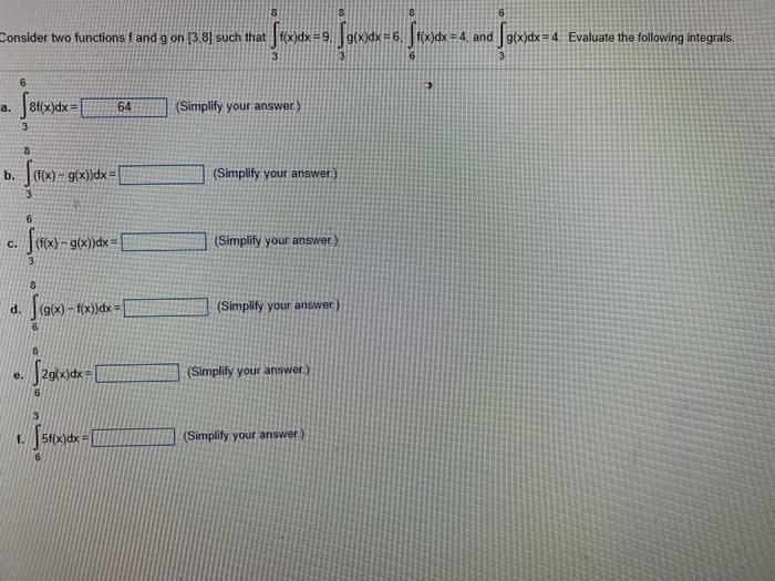 Solved Consider tale functions and gon (3,81 such that - a | Chegg.com