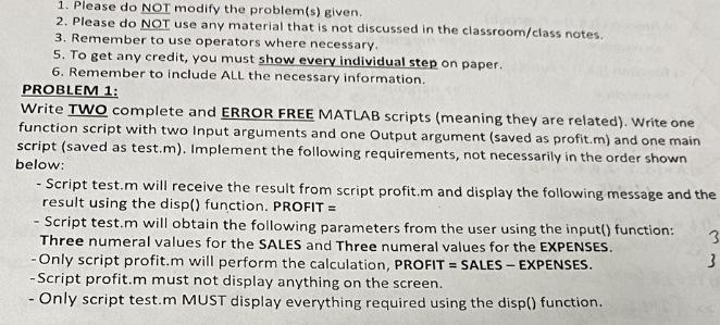 Solved 1. Please do NOT modify the problem(s) given. 2. | Chegg.com
