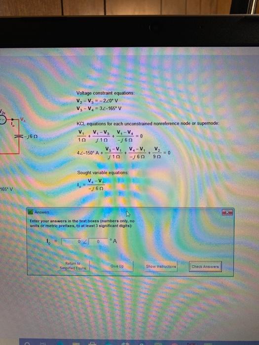 Solved Voltage constraint equations: V, V--220V V, V, | Chegg.com