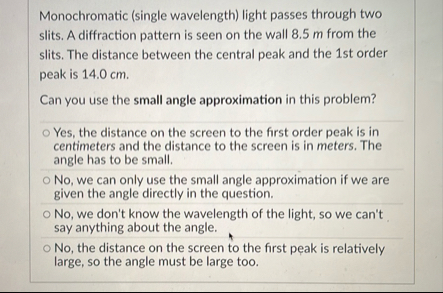 Solved Monochromatic (single wavelength) ﻿light passes | Chegg.com