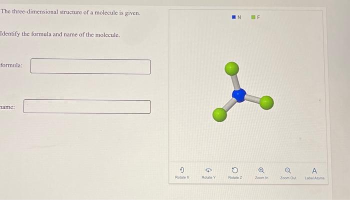 Solved The three-dimensional structure of a molecule is | Chegg.com