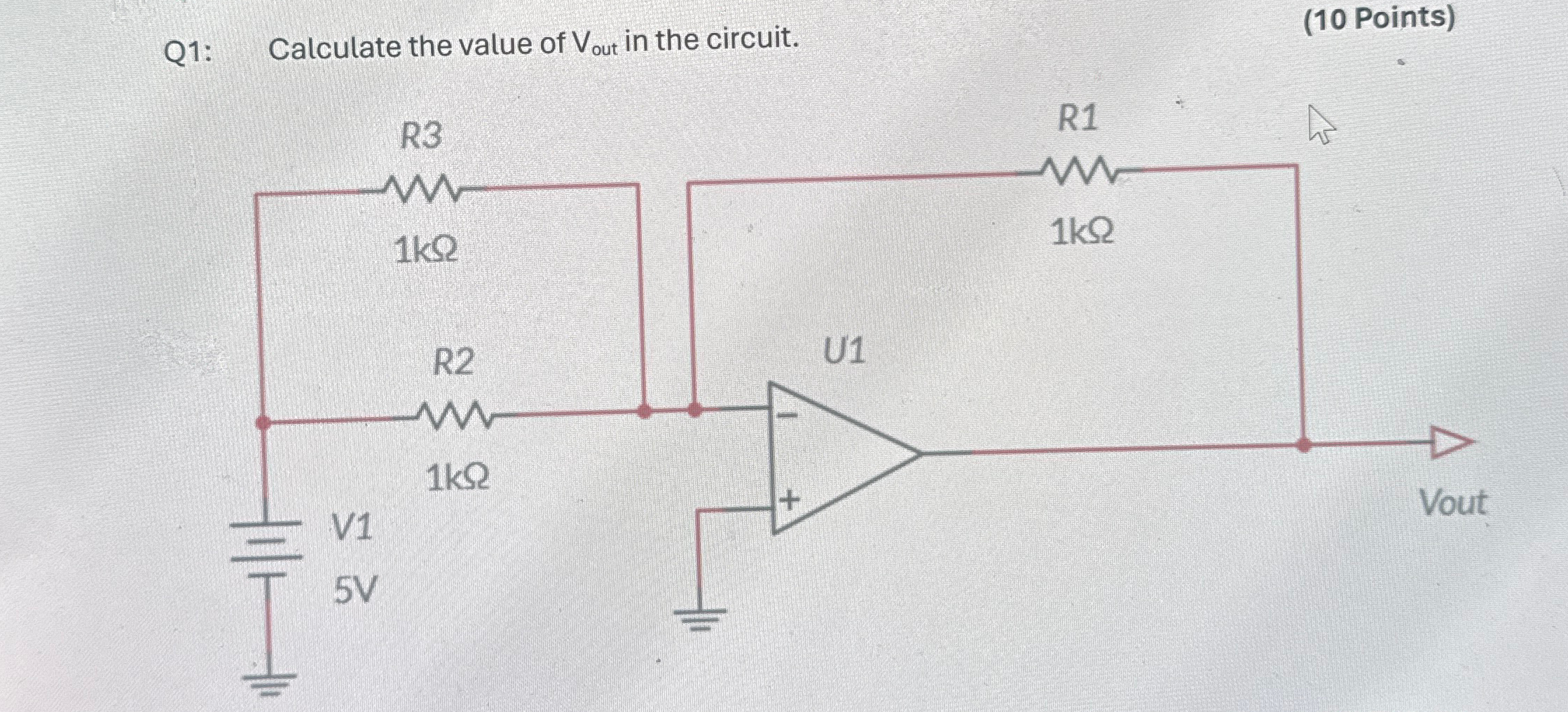 Solved Q1: Calculate the value of Vout ﻿in the circuit. | Chegg.com