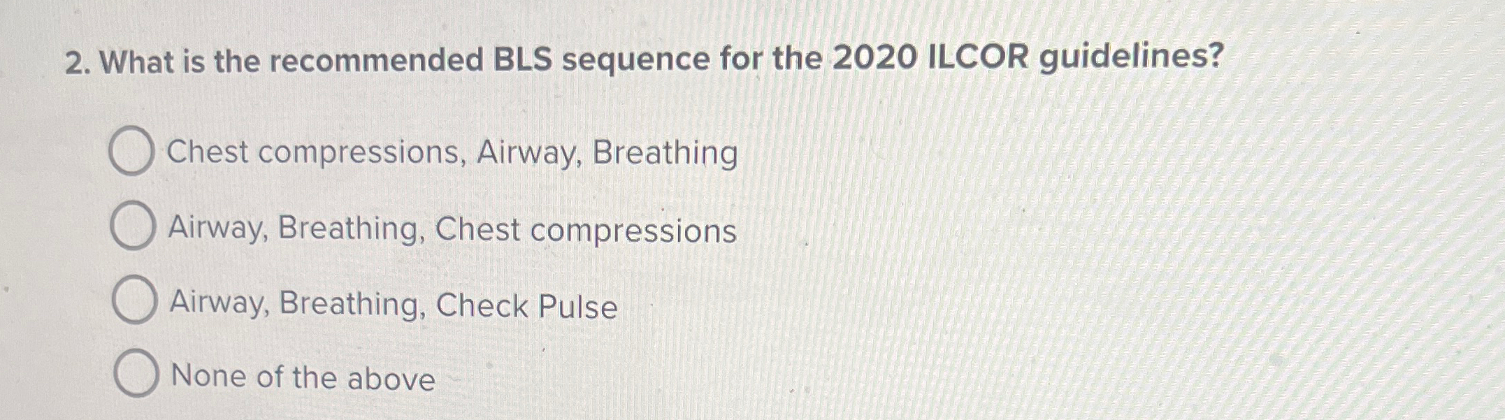 Solved What is the recommended BLS sequence for the 2020 | Chegg.com