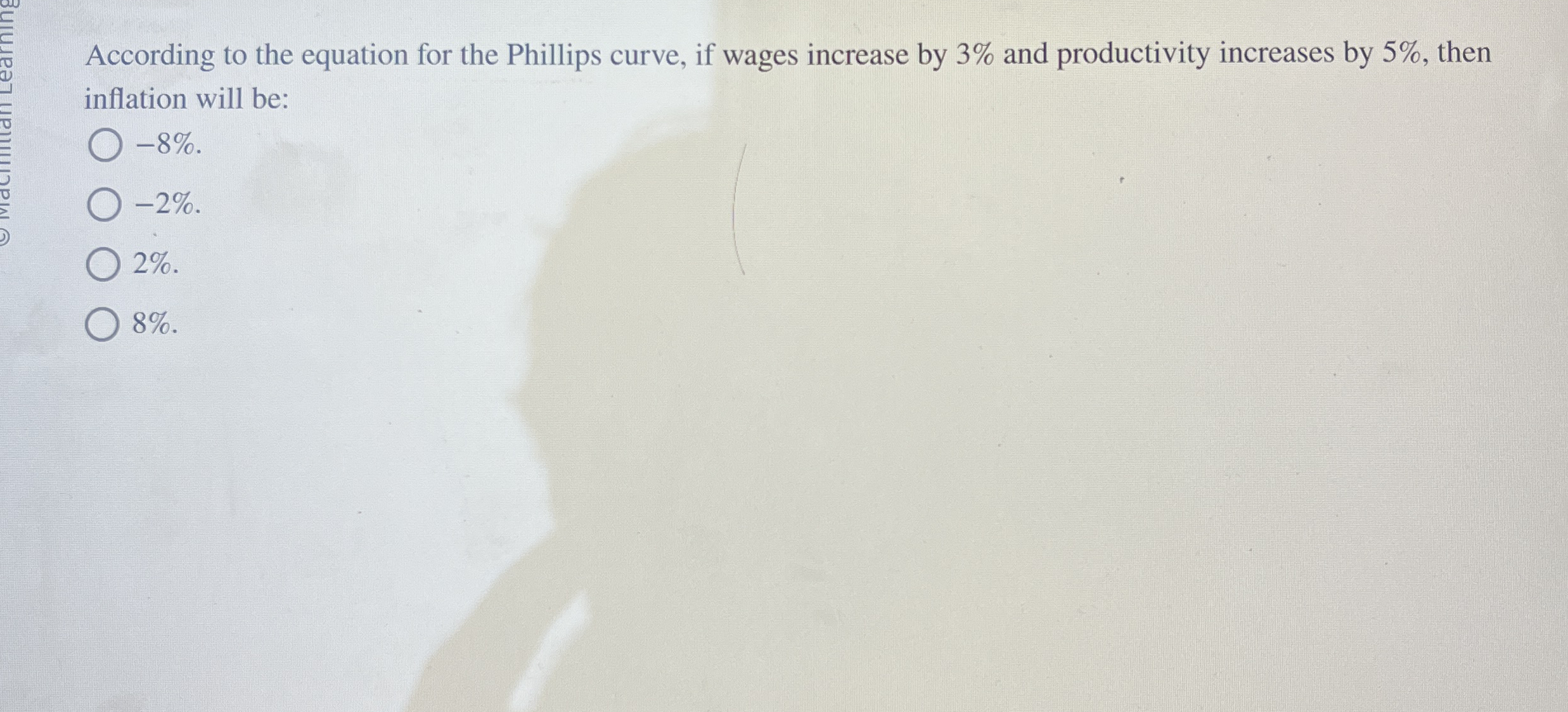 Solved According to the equation for the Phillips curve, if | Chegg.com