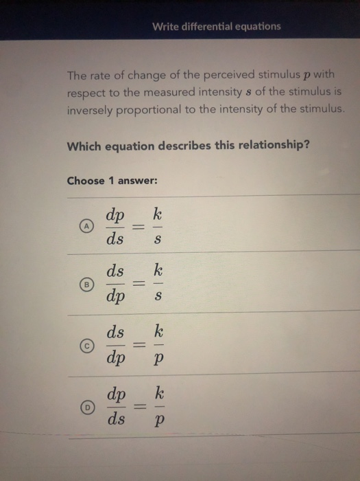 Solved Write differential equations The rate of change of | Chegg.com