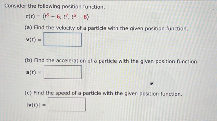 Solved Consider the following position function. | Chegg.com