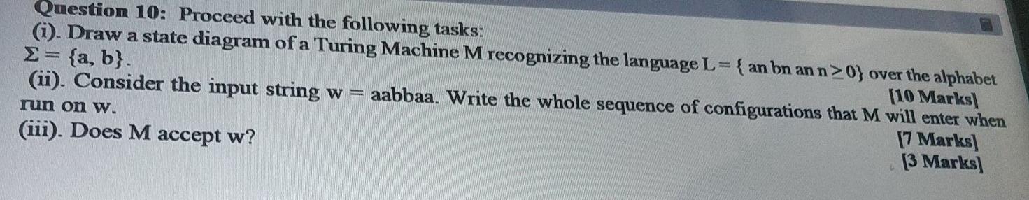 Solved Question 10: Proceed with the following tasks: (i). | Chegg.com