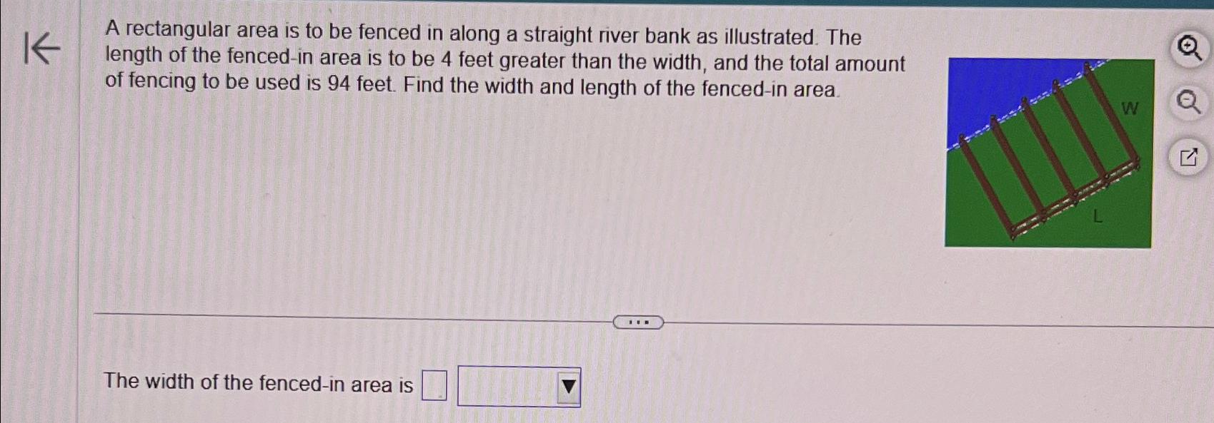 Solved A rectangular area is to be fenced in along a | Chegg.com