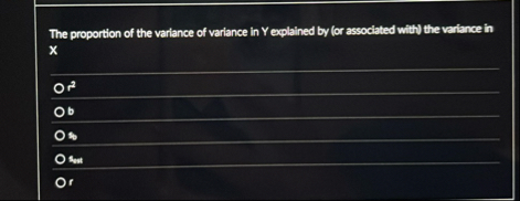 Solved The proportion of the variance of variance in Y | Chegg.com