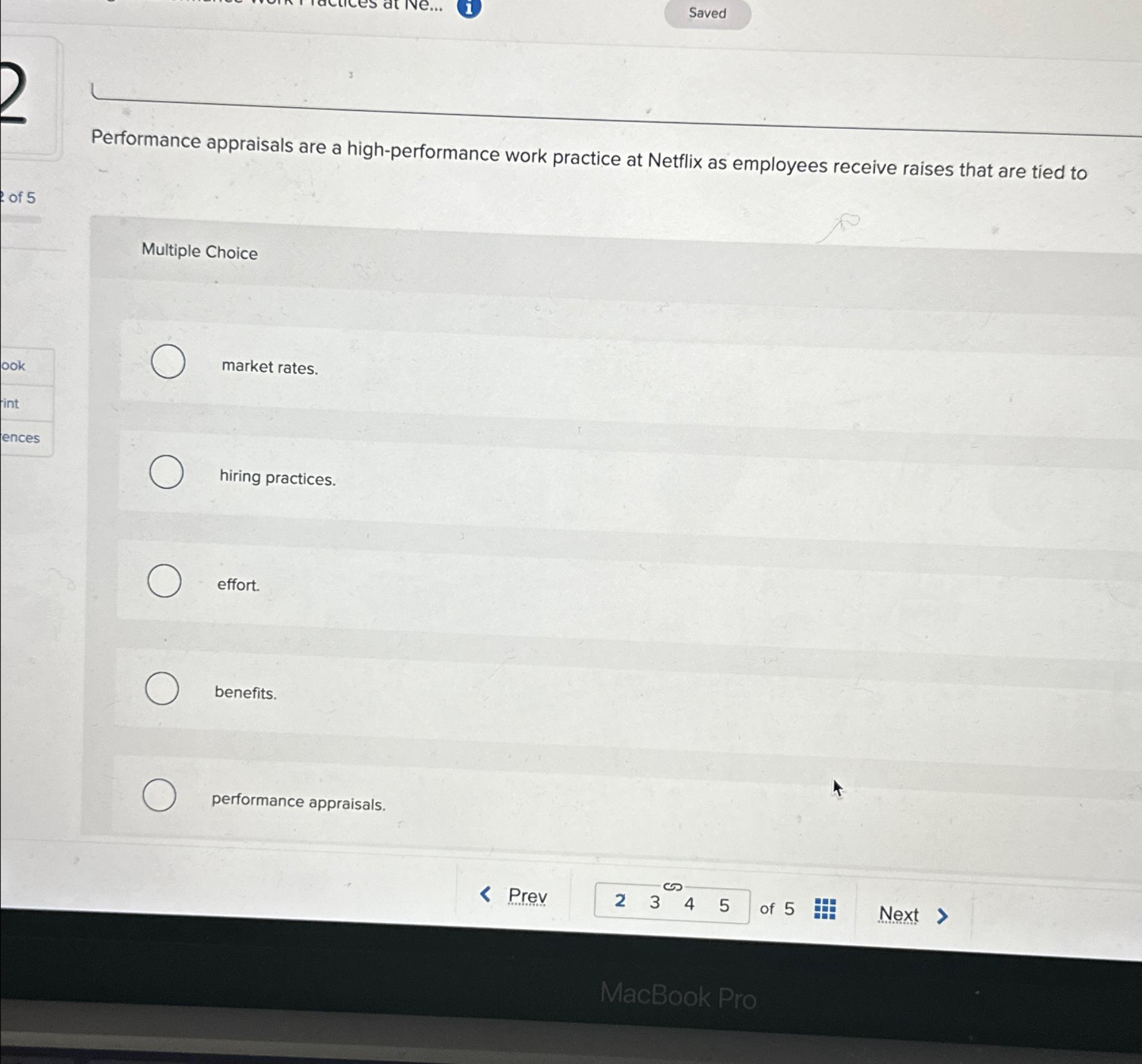Solved Performance appraisals are a high-performance work | Chegg.com