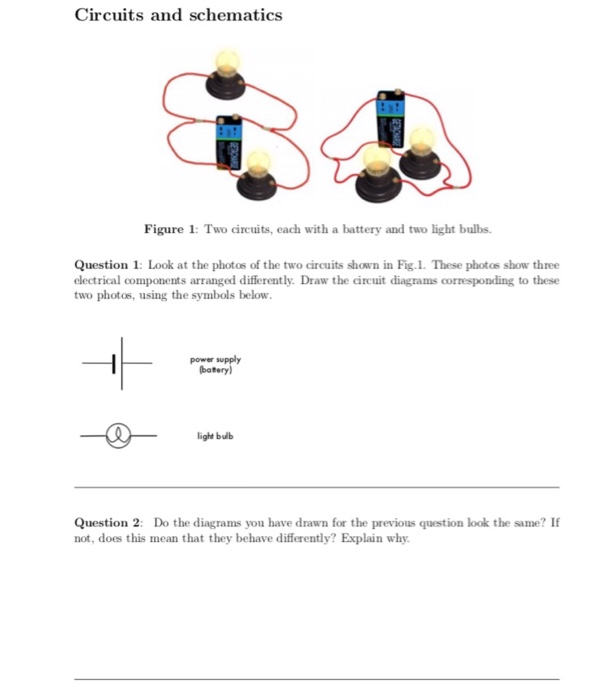 Solved Circuits and schematics i Figure 1: Two circuits, | Chegg.com