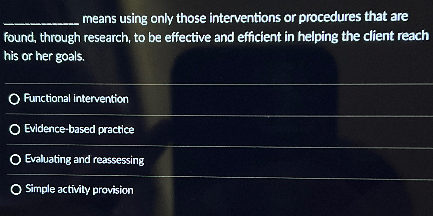 Solved means using only those interventions or procedures | Chegg.com