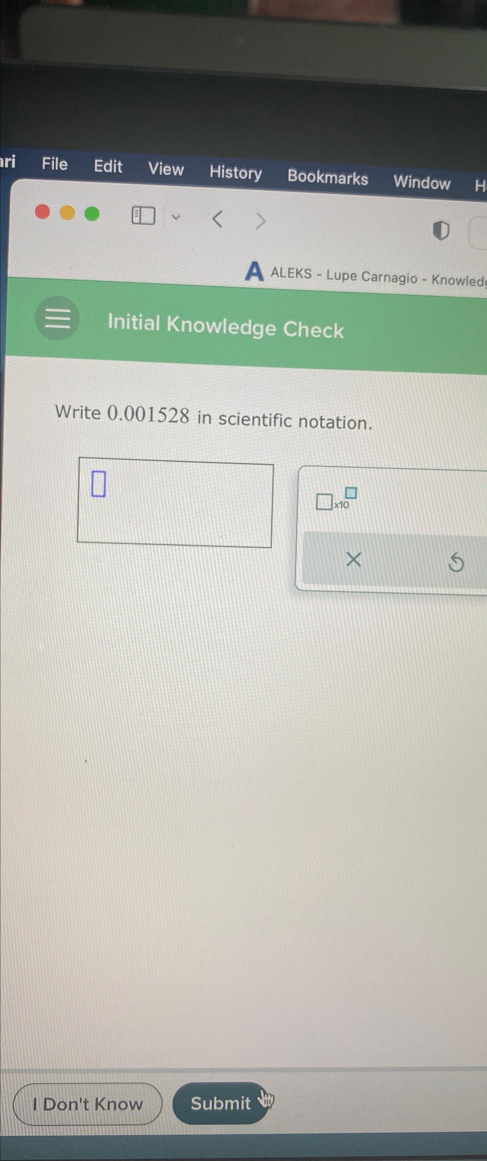 Solved AALEKSLupe Carnagio - ﻿KnowledInitial Knowledge | Chegg.com